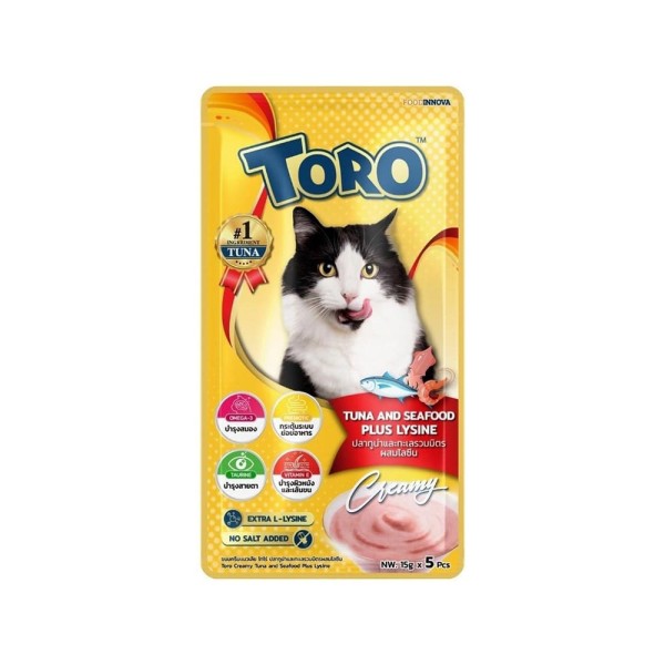 Toro Toro Tuna & Seafood Lickable Cat Treat (5×15g)